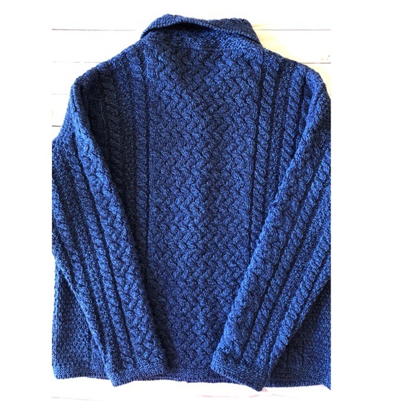 Aran Crafts | Sweaters | Aran Crafts Ireland Honeycomb Blue Wool ...